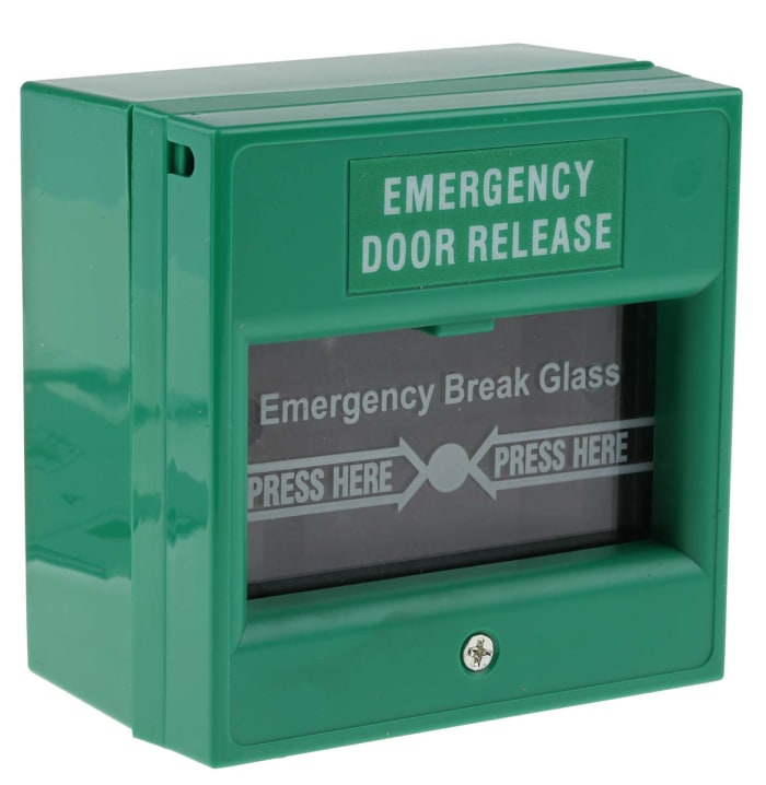 RS PRO | RS PRO Green Emergency exit unlocking box, Break Glass ...