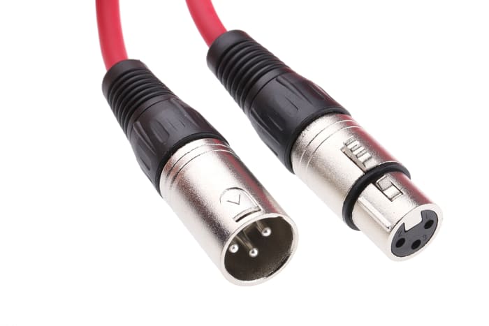 RS PRO | RS PRO Female XLR3 to Male XLR3 XLR Cable, Red, 20 m | 742 ...