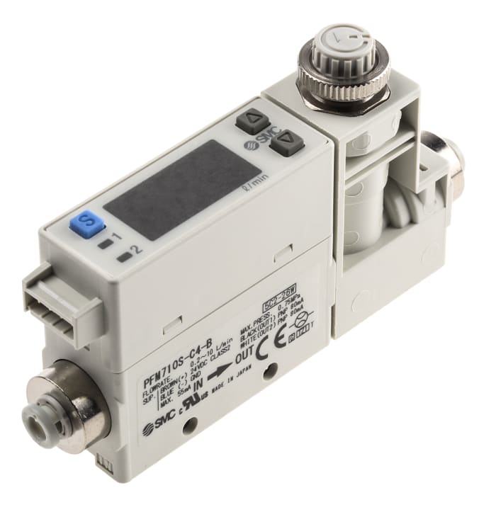 PFM710S-C4-B-W SMC | Interruptor de flujo SMC PFM para Aire seco, gas, 0.2 l/min → 10 l/min ...