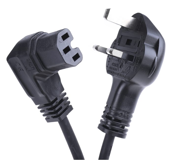 RS PRO | RS PRO Right Angle IEC C15 Socket to Right Angle Type G UK ...