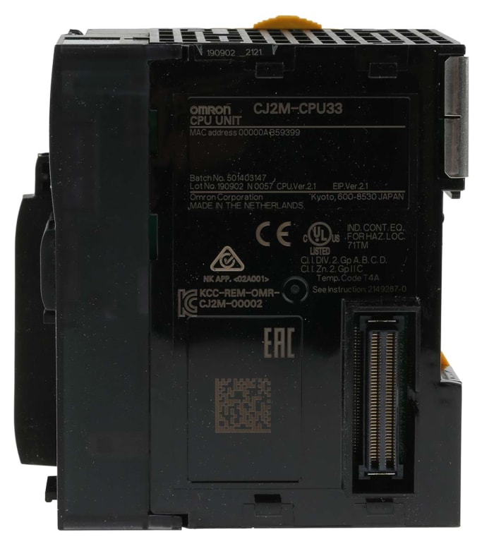 CJ2M-CPU33 Omron | Omron CJ2M Series PLC CPU for Use with CJ2M Series, Pulse Output | 746-2884 | RS