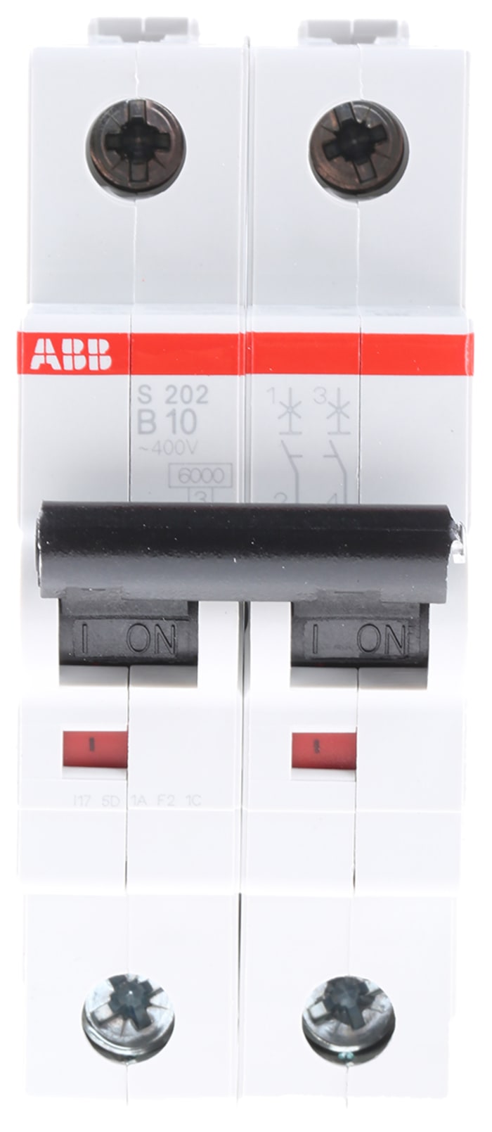 2CDS252001R0105 S202-B10 ABB | ABB System Pro M Compact S200 MCB, 2P, 10A Curve B, 400V AC, 6 kA ...