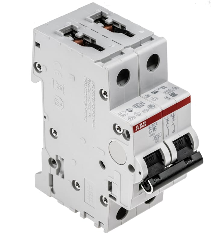 2CDS252001R0164 S202-C16 ABB | ABB System Pro M Compact S200 MCB, 2P, 16A Curve C, 400V AC, 6 kA ...