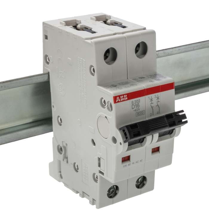 2CDS252001R0161 S202-D16 ABB | Interruptor automático 2P, 16A, Curva Tipo D, Poder de corte 10 ...