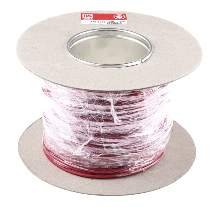 RS PRO | RS PRO Red 1 mm² Equipment Wire, 17 AWG, 32/0.2 mm, 100m, PVC ...