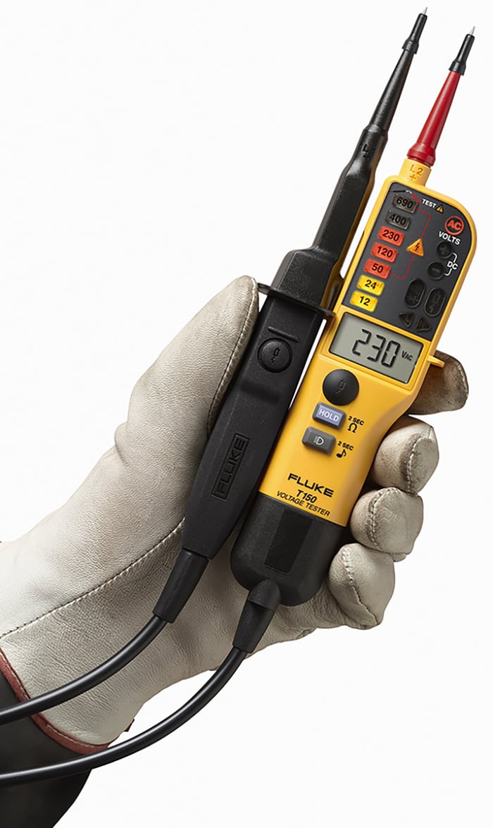 FLUKE T150 Fluke Fluke T150 LCD Voltage tester 690V Continuity Check Battery Powered CAT III 690V 750 8444 RS Components