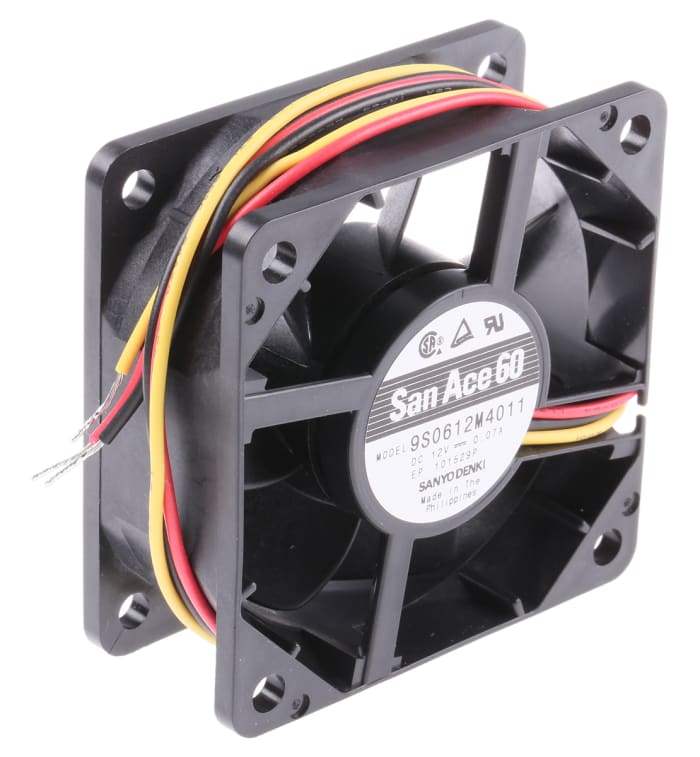 9S0612M4011 Sanyo Denki | Sanyo Denki San Ace 9S Series Axial Fan, 12 V dc, DC Operation, 24m³/h ...