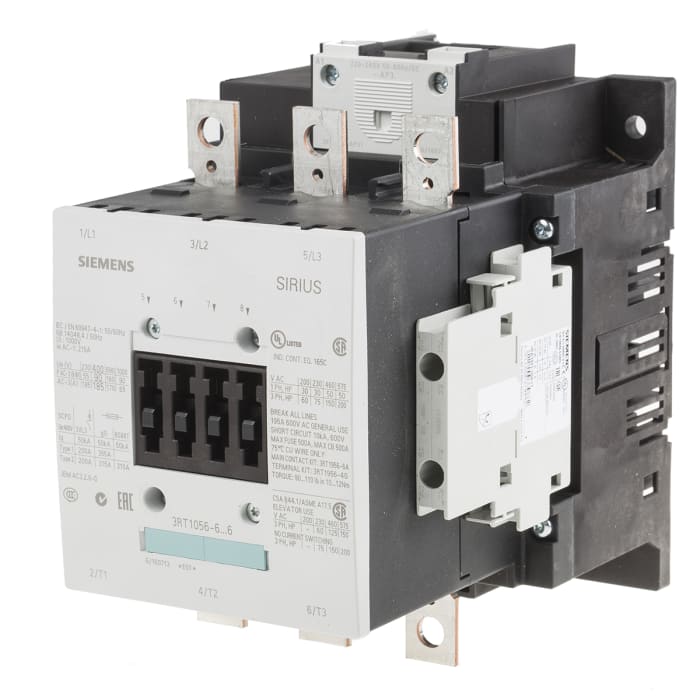 3RT1056-6AP36 Siemens | Contactor Siemens 3RT1 de 3 Polos, 3 NA, 185 A ...