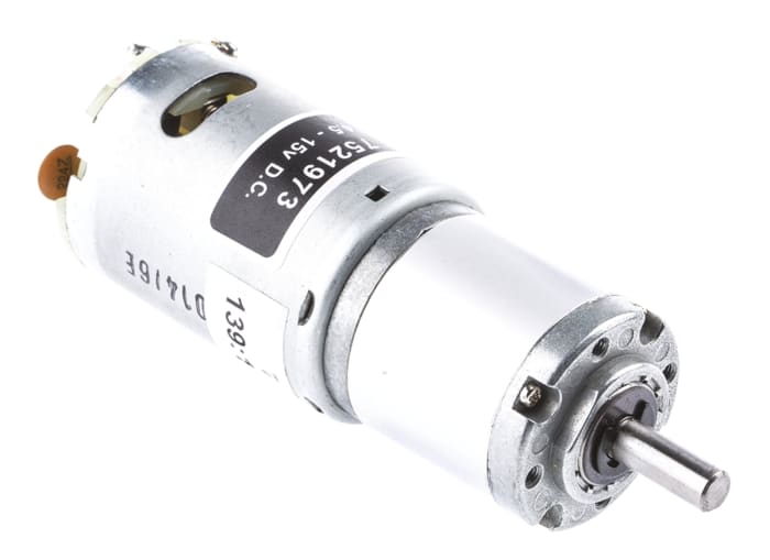 RS PRO | RS PRO Geared DC Motor, 21.2 W, 4.5 → 15 V dc, 154.4 gcm, 6000 ...