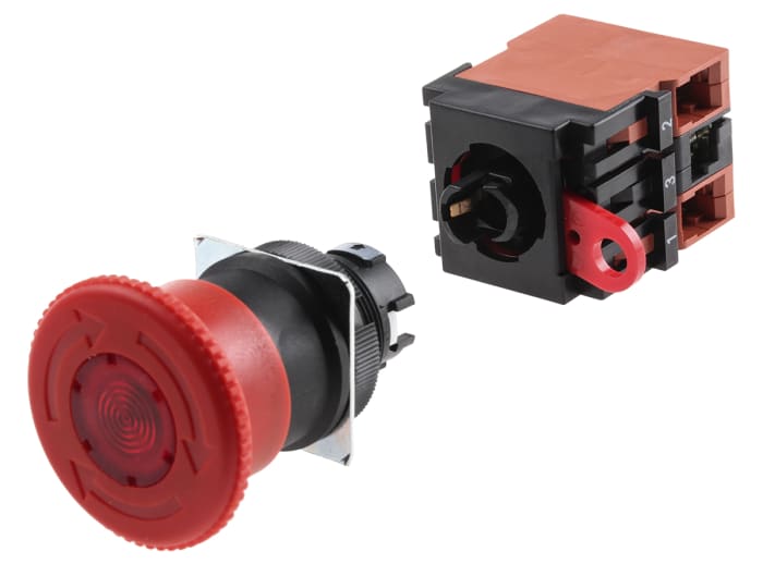 A22EL-M-24A-02 Omron | Omron A22E Series Twist Release Illuminated Emergency Stop Push Button ...