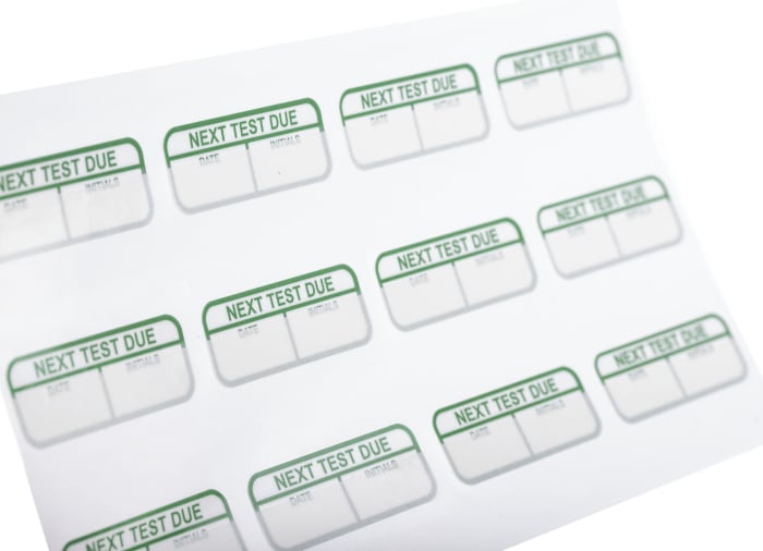 RS PRO | RS PRO Adhesive Pre-Printed Adhesive Label-Next Test Due ...