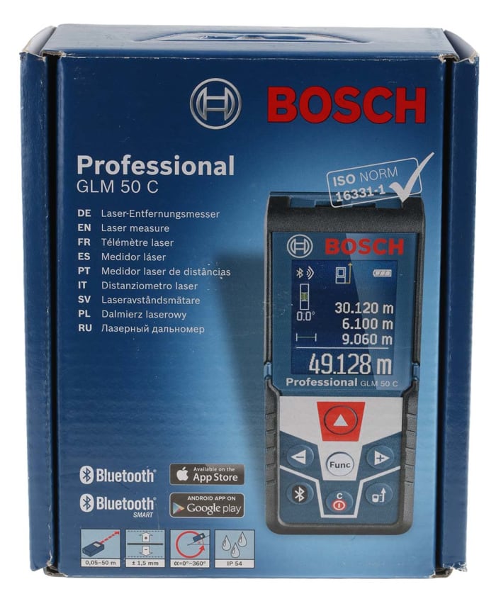 0601072C00 Bosch | Bosch GLM 50 C Laser Measure, 0.05 → 50m Range, ±1.5 ...