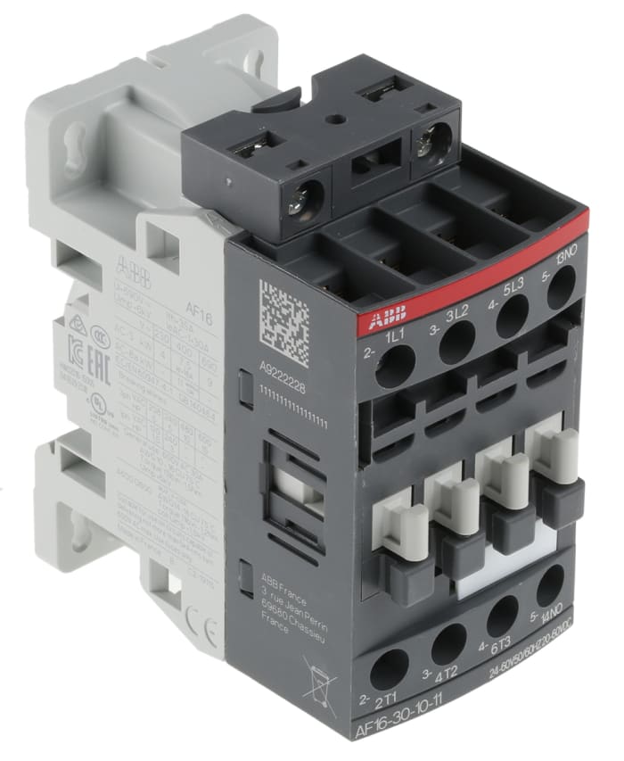 1SBL177001R1110 AF16-30-10-11 ABB | ABB AF16-30-10-11 AF Contactor, 24 V ac/dc Coil, 3-Pole, 30 ...