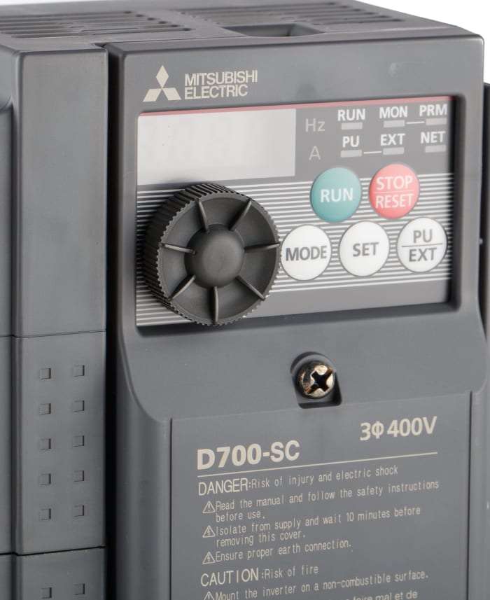FR-D740-022SC-EC Mitsubishi Electric | Mitsubishi Inverter Drive, 0.75 kW, 3 Phase, 400 V ac, 2. ...