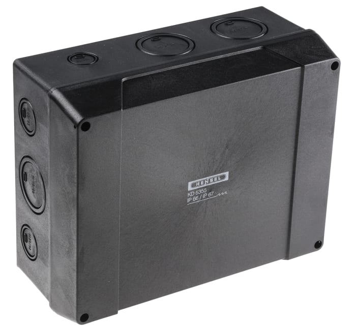 KD5355 HENSEL | HENSEL DK Series Black Thermoplastic Junction Box, 5 ...