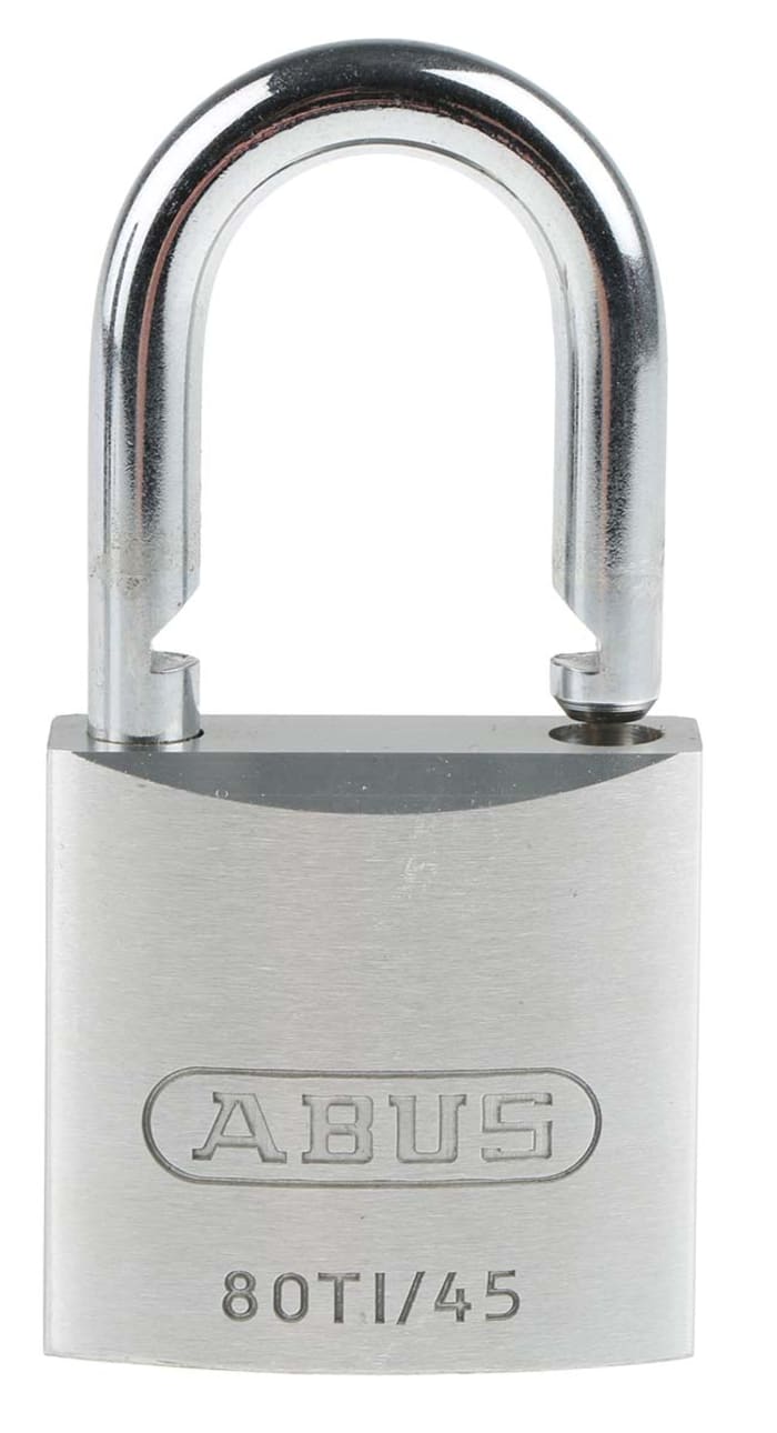 80TI/45 ABUS | Candado de Titanio ABUS , Ø de grillete 8mm, color Gris, para Interior, exterior ...