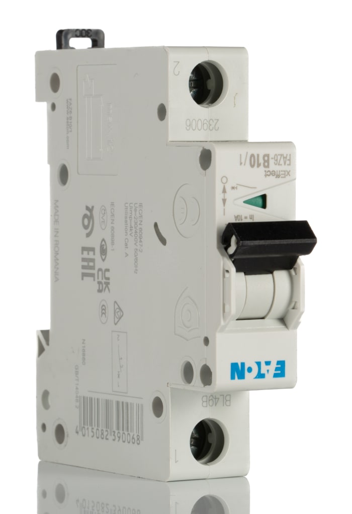 239006 FAZ6-B10/1 Eaton | Eaton xEffect MCB, 1P, 10A Curve B, 230 → 400V AC, 6 kA Breaking ...