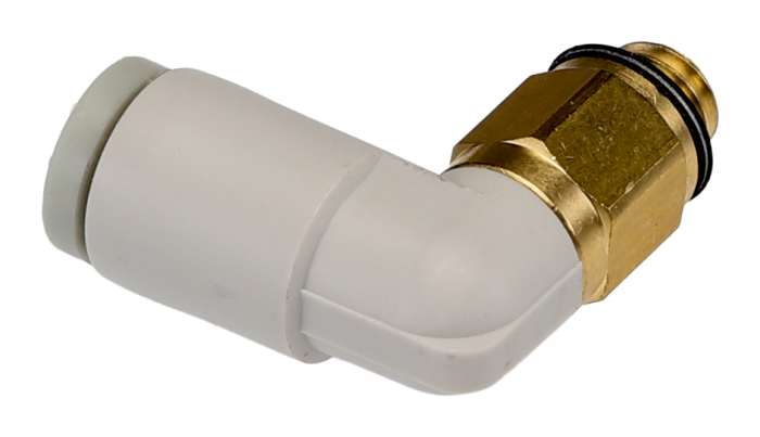 KQ2L04-M5A SMC | SMC KQ2 Series Elbow Threaded Adaptor, M5 Male to Push In 4 mm, Threaded-to ...