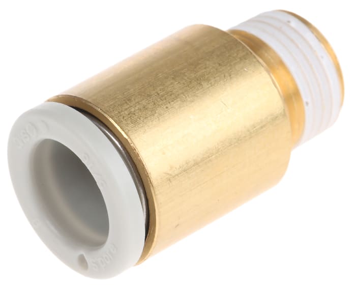 KQ2S08-01AS SMC | SMC KQ2 Series Straight Threaded Adaptor, R 1/8 Male to Push In 8 mm, Threaded ...