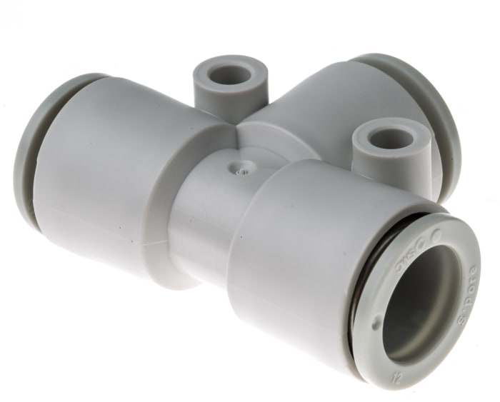 KQ2T12-00A SMC | SMC KQ2 Series Tee Tube-to-Tube Adaptor Push In 12 mm, Push In 12 mm to Push In ...