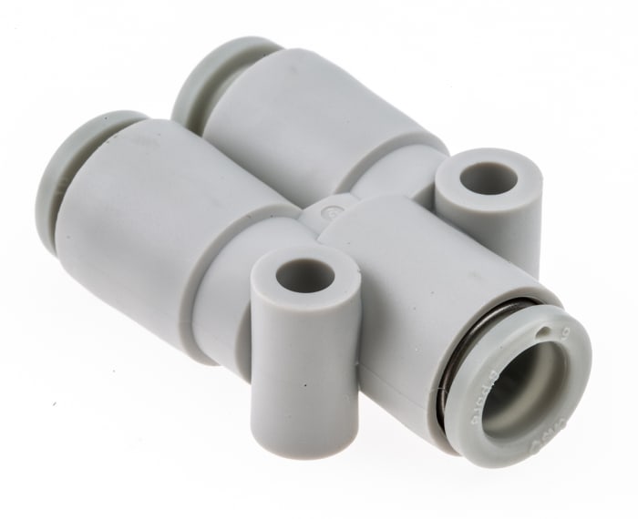 KQ2U06-00A SMC | SMC KQ2 Series Y Tube-to-Tube Adaptor, Push In 6 mm to Push In 6 mm, Tube-to ...
