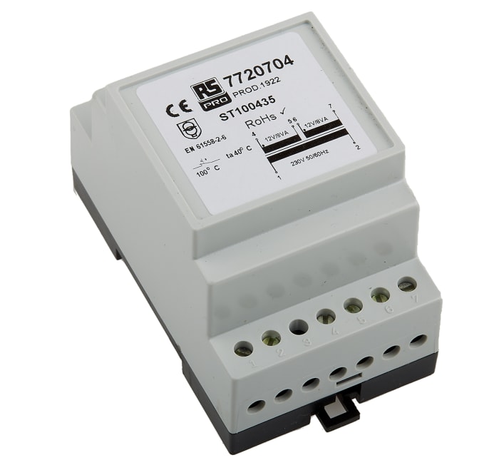 RS PRO | RS PRO 16VA DIN Rail Transformer, 230V ac Primary, 12V ac ... RS PRO | RS PRO 16VA DIN Rail Transformer, 230V ac Primary, 12V ac ...