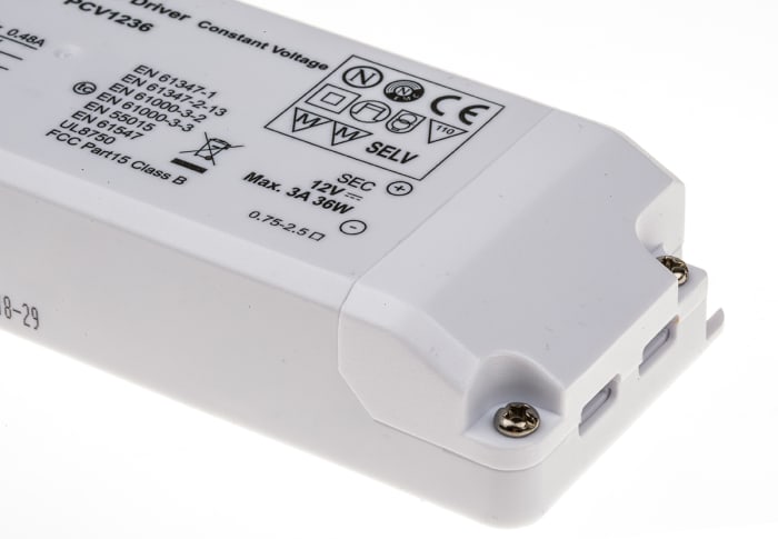 PCV1236 PowerLED | PowerLED LED Driver, 12V Output, 36W Output, 3A Output, Constant Voltage ...