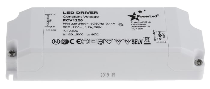 PCV1220 PowerLED | PowerLED LED Driver, 12V Output, 20W Output, 0 → 1.7A Output, Constant ...