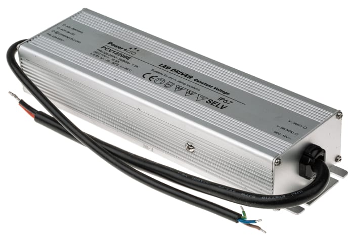 PCV12200E PowerLED | PowerLED LED Driver, 12V Output, 200W Output, 0 → 16.8A Output, Constant ...