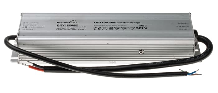 PCV12200E PowerLED | PowerLED LED Driver, 12V Output, 200W Output, 0 → 16.8A Output, Constant ...