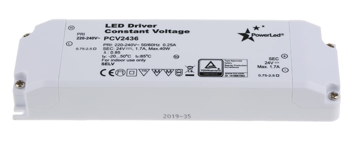 PCV2436 PowerLED | PowerLED LED Driver, 24V Output, 36W Output, 1.5A Output, Constant Voltage ...