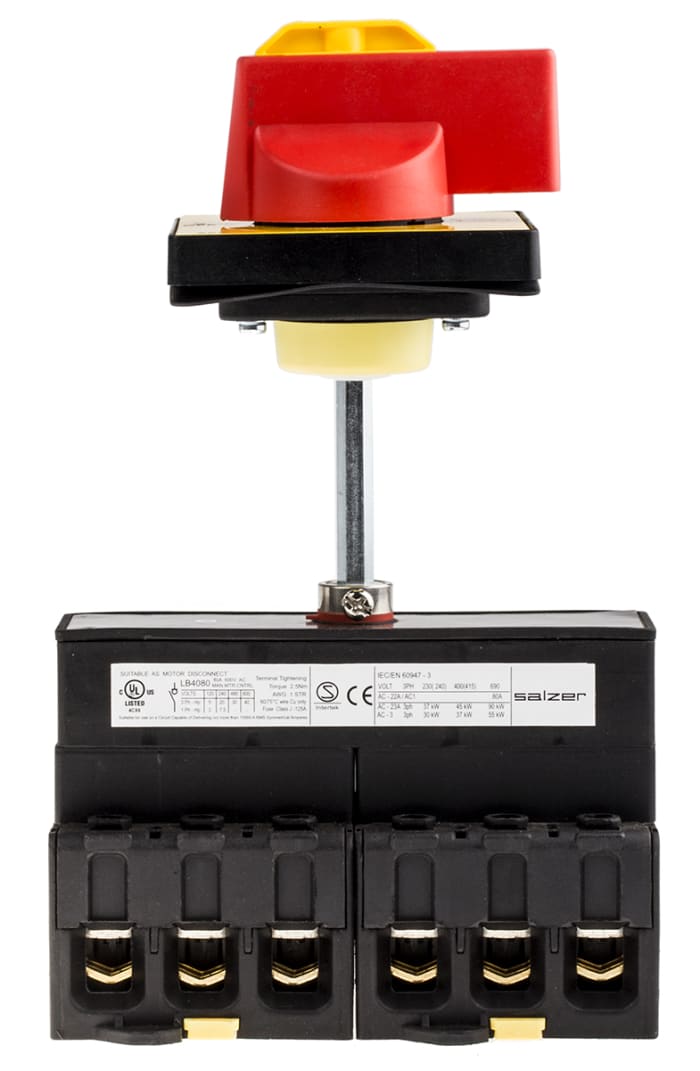 RS PRO | RS PRO 6P Pole Isolator Switch - 80A Maximum Current, 55kW ...