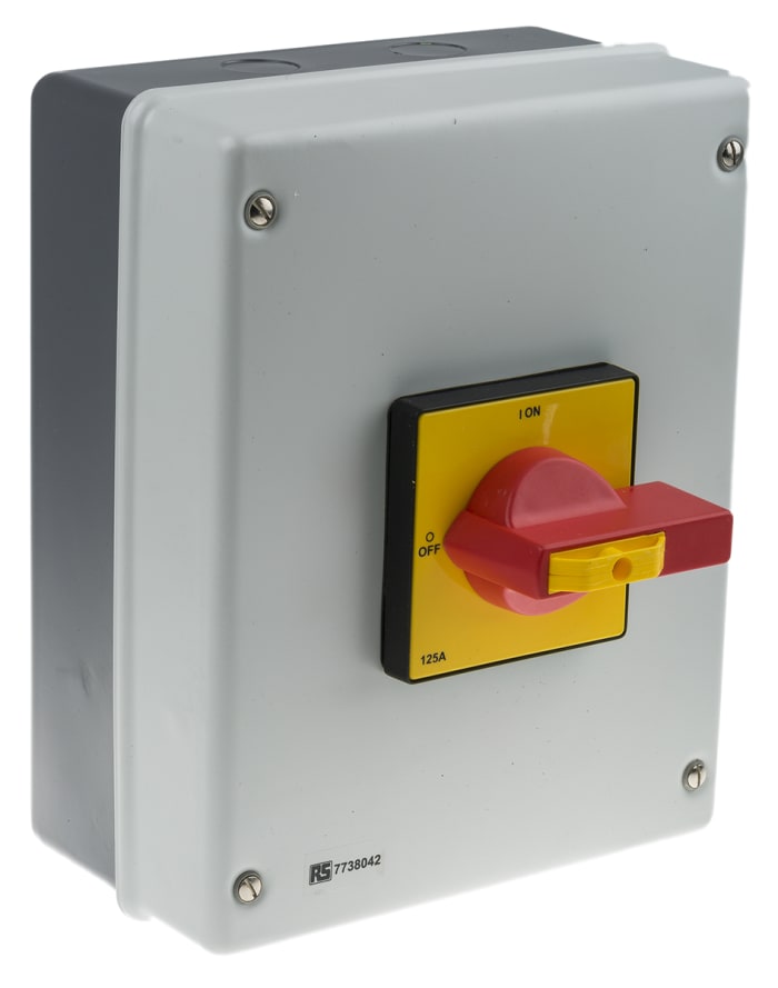 RS PRO | RS PRO 4P Pole Panel Mount Isolator Switch - 125A Maximum ...