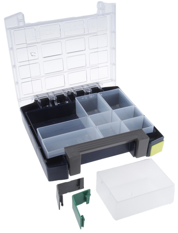 137942 Raaco | Raaco 4 Cell Blue Compartment Box, 342mm x 290mm x 247mm ...