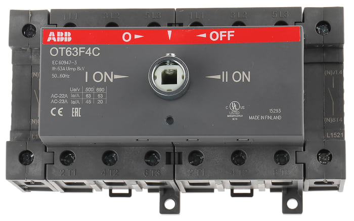 OT63F4C 1SCA105369R1001 ABB | ABB 4P Pole DIN Rail Non Fused Isolator Switch - 63A Maximum ...