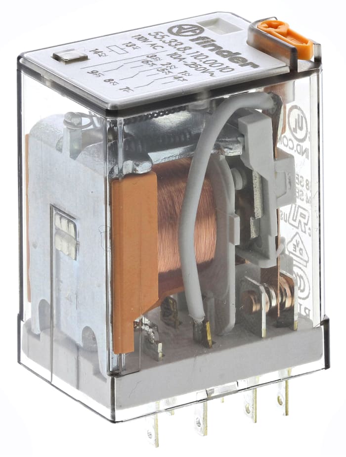 55.33.8.110.0010 Finder | Finder Plug In Power Relay, 110V ac Coil, 10A ...