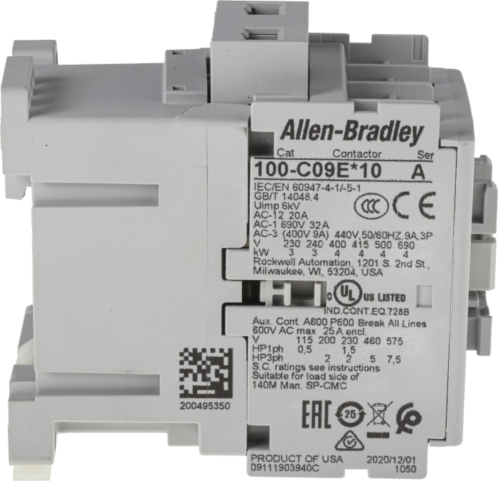 100-C09EJ10 Allen Bradley | Allen Bradley 100 Series 100C Contactor, 24 ...