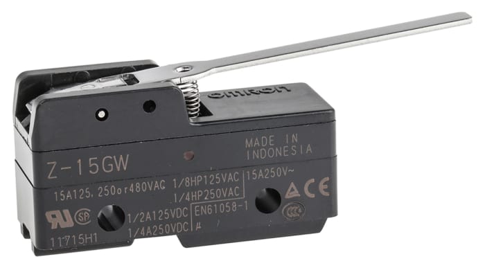 Z-15GW Omron | Omron Z Series Lever Limit Switch, NO/NC, IP00, SPDT, Thermosetting Resin Housing ...