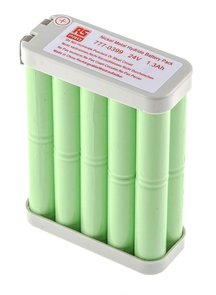 RS PRO | RS PRO 24V NiMH Rechargeable Battery Pack, 1.3Ah - Pack of 1 | 777-0399 | RS Components