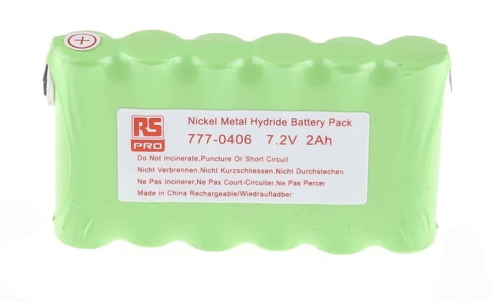 RS PRO | RS PRO 7.2V NiMH Rechargeable Battery Pack, 2Ah - Pack of 1 ...