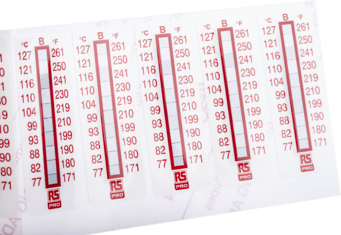 RS PRO | RS PRO Non-Reversible Temperature Sensitive Label, 77°C to 127 ...