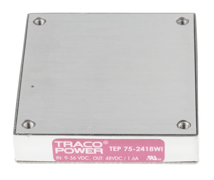 TEP 75-2418WI TRACOPOWER | TRACOPOWER TEP 75WI DC-DC Converter, 48V dc/ 1.6A Output, 9 → 36 V dc ...