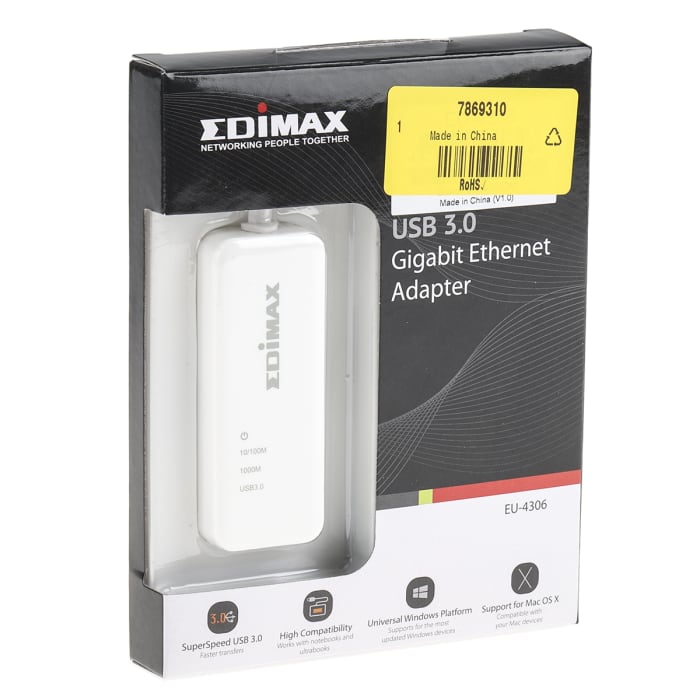 EU-4306 Edimax | Edimax Port USB Network Adapter USB 3.0 USB A to RJ45 ...