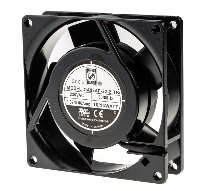 RS PRO | Ventilador Axial RS PRO de 92 x 92 x 26mm, 230 V ac, 10W ...