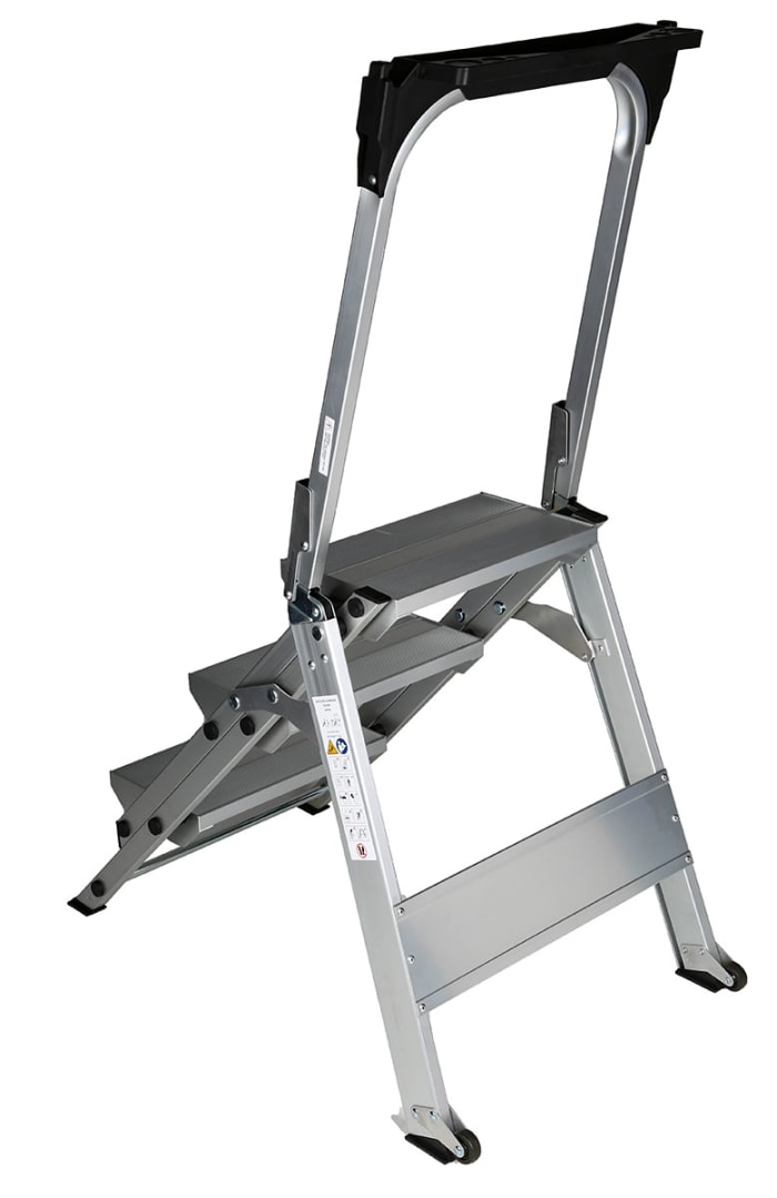 RS PRO | RS PRO 3 Tread Aluminium Steps 0.66m Platform Height, Silver ...