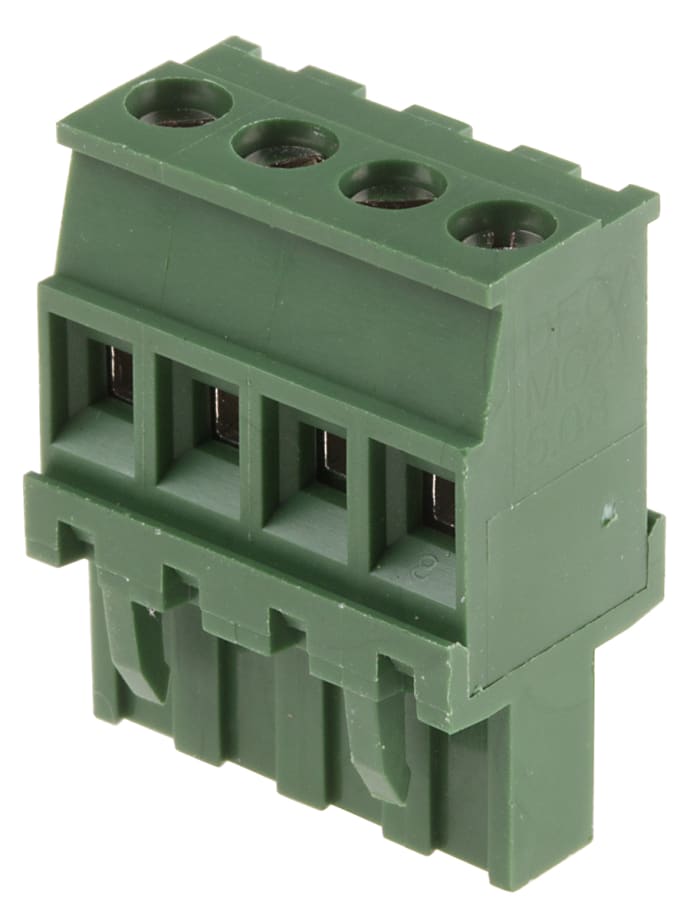 RS PRO | RS PRO 5.08mm Pitch 4 Way Pluggable Terminal Block, Plug, Cable Mount, Screw ...