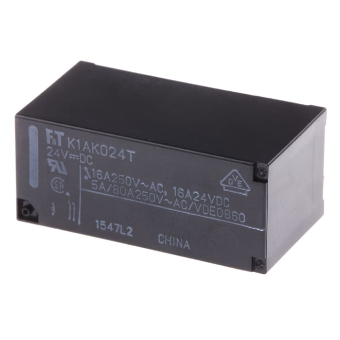 FTR-K1AK024T Fujitsu | Fujitsu PCB Mount Power Relay, 24V dc Coil, 16A ...