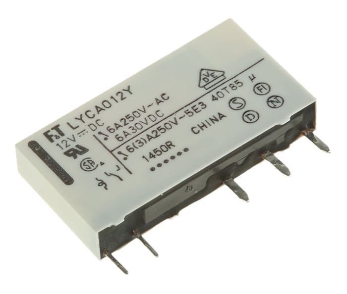 FTR-LYCA012Y Fujitsu | Fujitsu PCB Mount Power Relay, 12V dc Coil, 6A ...
