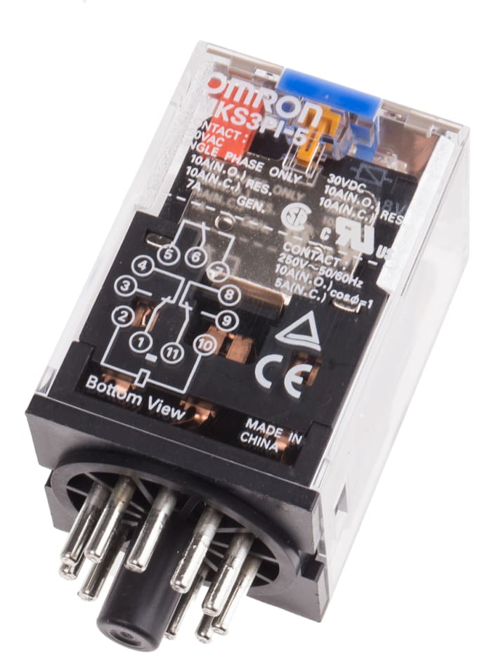 MKS3PI-5 48VDC Omron | Omron Plug In Power Relay, 48V dc Coil, 10A ...