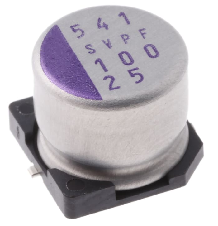 25SVPF100M Panasonic | Panasonic 100 μF Surface Mount Polymer Capacitor ...